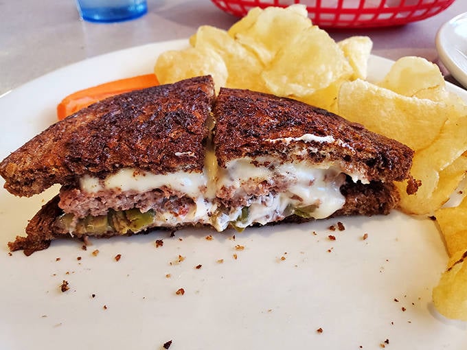 The patty melt&mdash;that perfect marriage of burger and grilled cheese&mdash;arrives with perfectly caramelized onions and melty cheese worth dreaming about.