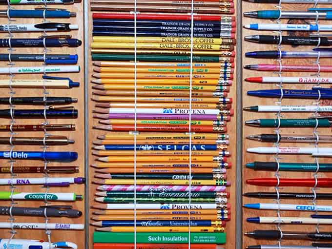 Not just hats—the museum houses thousands of promotional pens and pencils, another testament to America's marketing ingenuity.