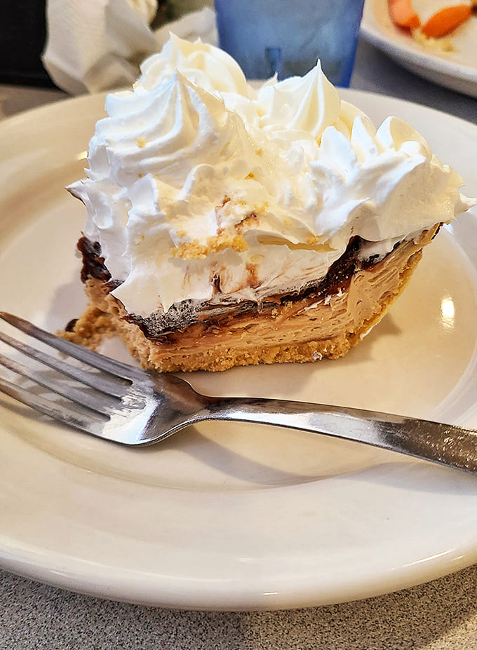 Chocolate cream pie so decadent it should require a permission slip &ndash; with whipped cream peaks standing at attention.