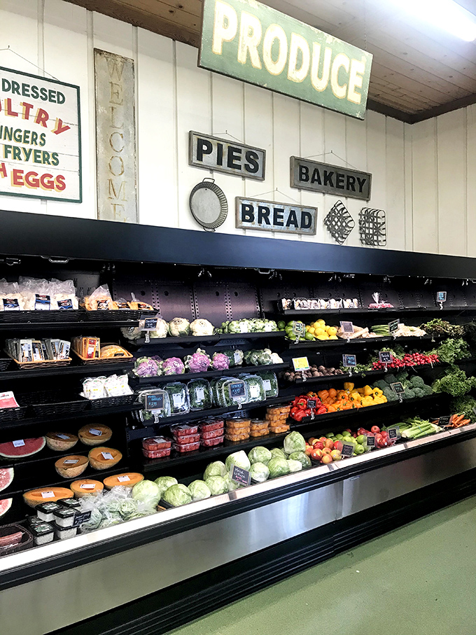 The produce section showcases nature's artwork &ndash; a rainbow of vegetables arranged with the precision of a still-life painting you can actually eat.