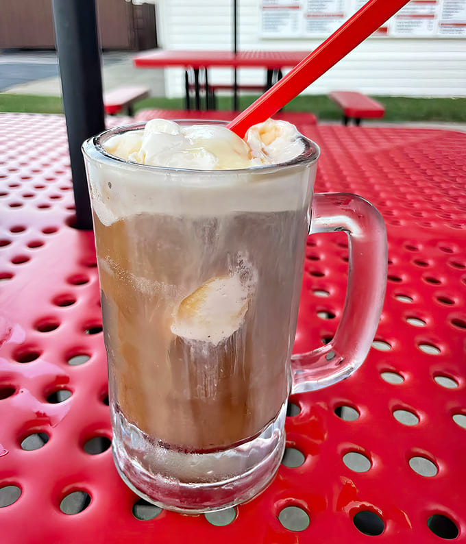 Summer in a glass – Rudy's root beer float creates the perfect marriage between creamy vanilla ice cream and spiced root beer, topped with childhood memories.