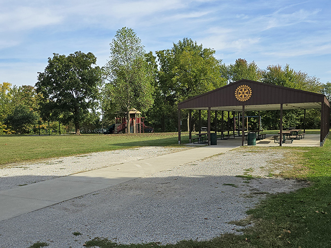 Rotary Park offers a peaceful retreat where locals gather for everything from family picnics to contemplative moments under the shade of mature trees.
