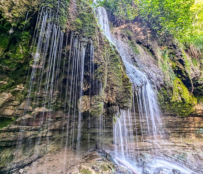 From this angle, the falls appear to emerge mysteriously from the rock face itself, like the earth is sharing a secret.