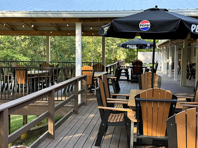 Outdoor dining with a side of spectacular &ndash; where Adirondack chairs invite conversations that last longer than the menu.