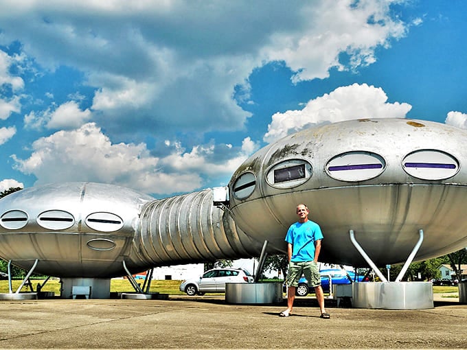 Standing beneath these silver pods makes you feel delightfully small, like an ant discovering a dropped spaceship toy in the backyard.