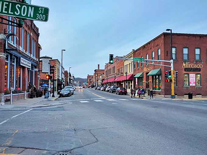 Dusk settles over downtown Stillwater, transforming historic architecture into silhouettes against a canvas of fading daylight. Pure magic!