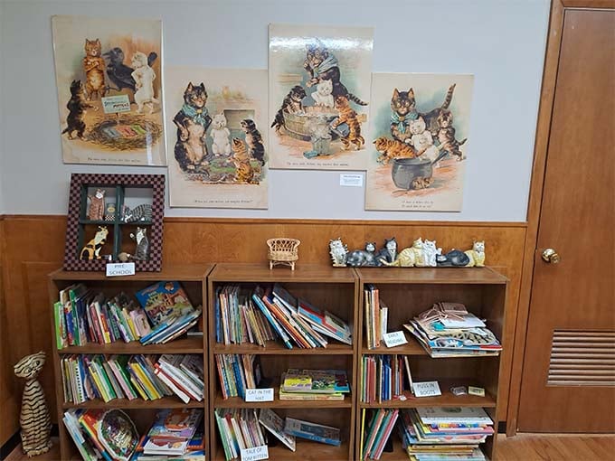 A delightful display of cat-themed children's books reminds us how felines have captured our imagination from our earliest reading adventures.