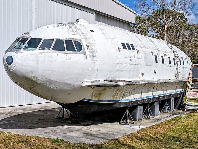 This Stratoliner fuselage is the aviation equivalent of finding Elvis's Cadillac in a barn. Once the height of luxury air travel, now a fascinating time capsule.