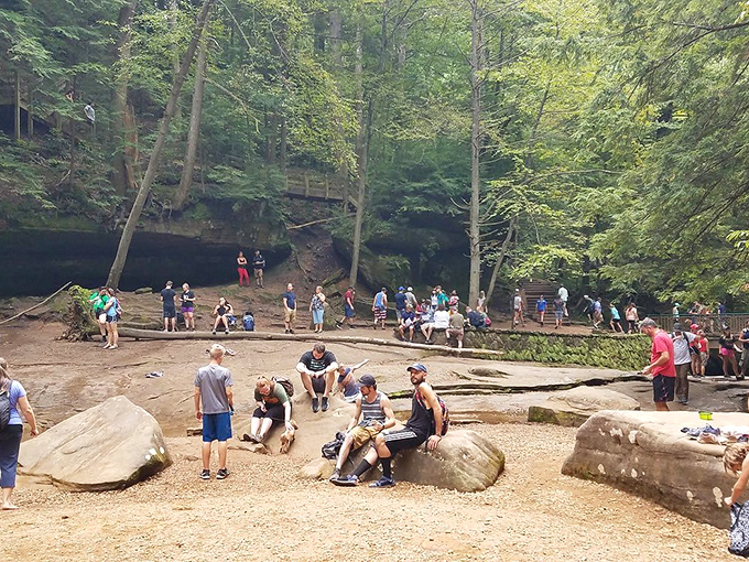 Strangers united by wonder gather at nature's theater &ndash; proof that spectacular scenery brings out the best in humanity.