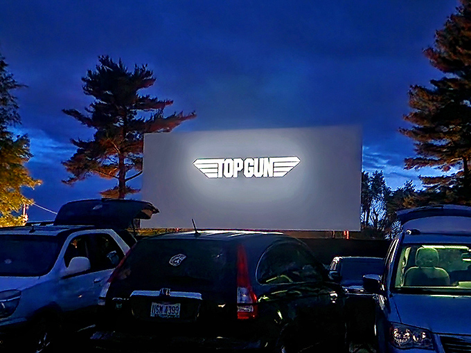 Top Gun soars across the massive screen, turning ordinary cars into first-class seats for high-flying adventure.
