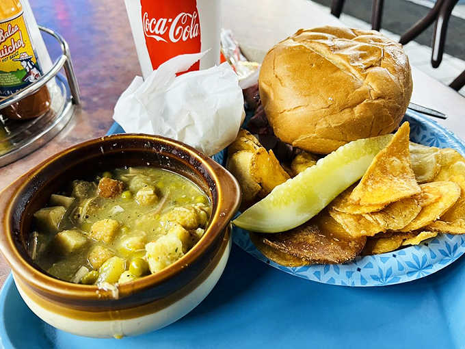Turkey pot pie soup in a crock delivers comfort food that'll warm you faster than warp speed.
