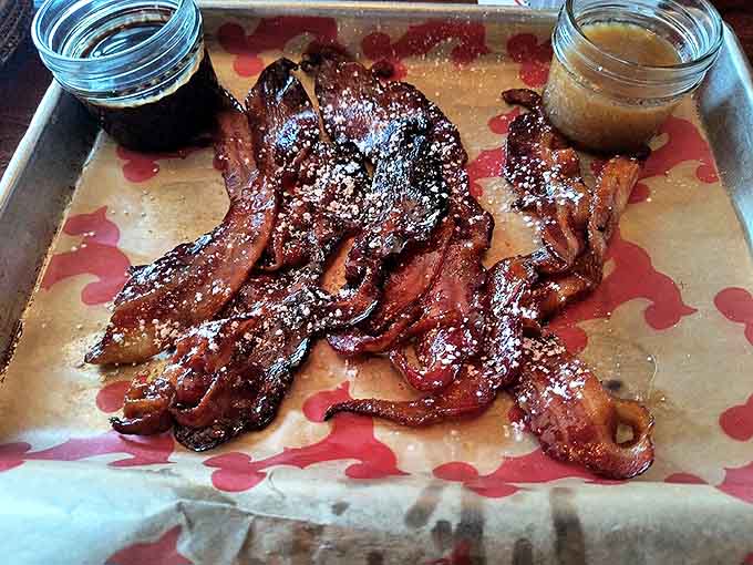 Candied bacon that walks the perfect line between sweet and savory, with a glaze that caramelizes to create an irresistible sticky-crisp texture.