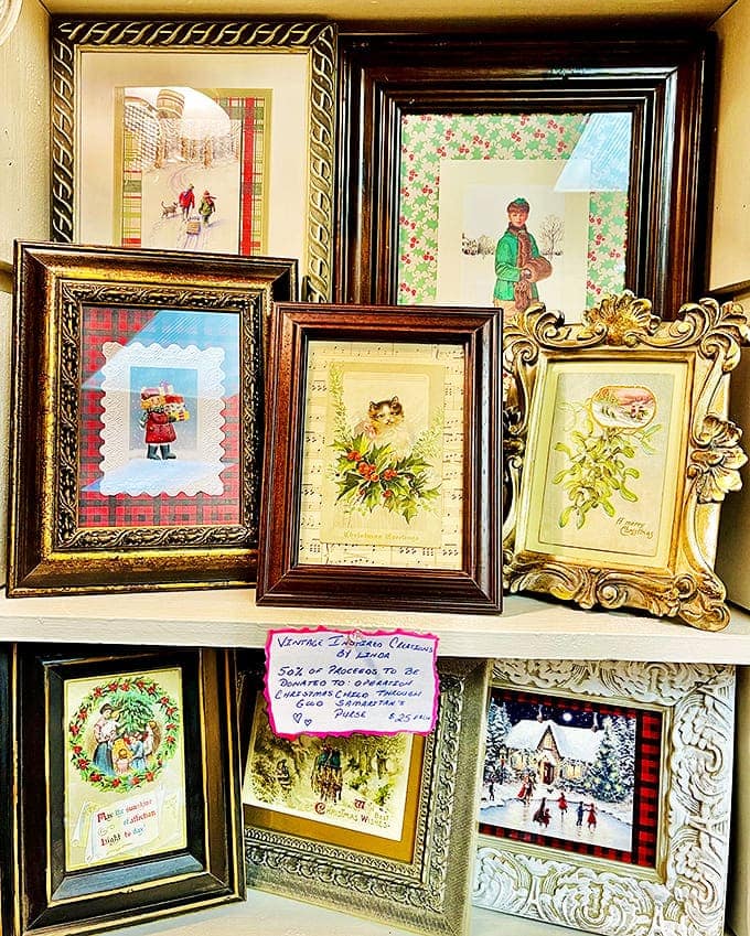 Vintage Inspired Creations: These framed holiday scenes capture nostalgia in miniature, like windows into Christmas past that fit perfectly on your present-day mantel.