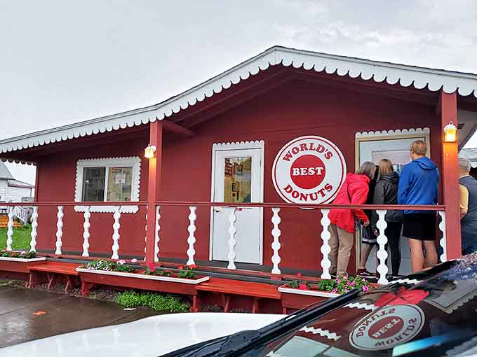 World's Best Donuts isn't just making bold claims – the line of eager customers at this red cabin-like shop proves these sweet treats live up to their name.