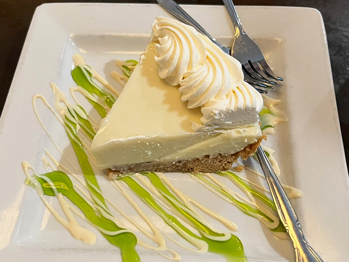 A slice of Florida sunshine on a plate &ndash; the key lime pie's silky filling and perfect graham cracker crust make a compelling case for ordering seconds.