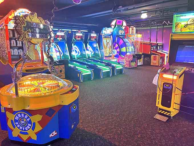 Flashing lights and electronic melodies create a nostalgic playground where Skee-Ball champions are crowned and high scores still matter.