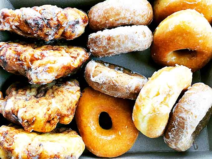 A dozen donuts arranged like this is basically edible art, though it won't stay art for long once you get started.