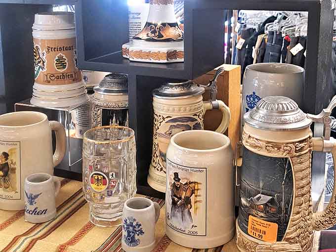 German beer steins and collectible glassware bring Old World craftsmanship to Minnesota, perfect for displaying or actually using at your next gathering.