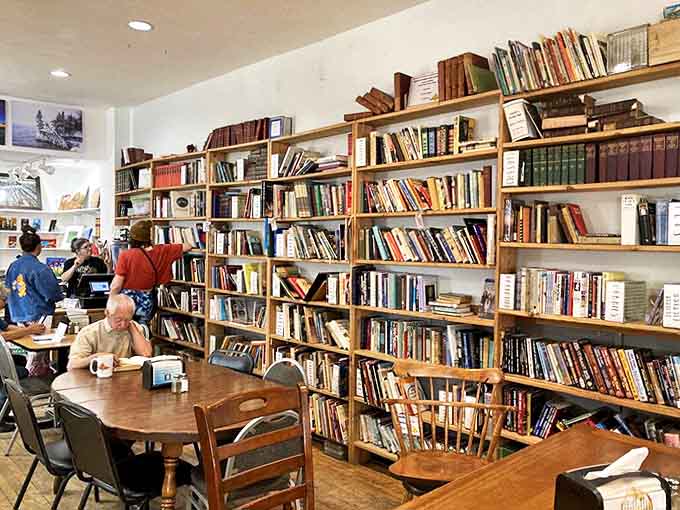 Bookshelves: Books upon books upon books – a literary feast for the eyes where time seems to slow down between these wooden guardians.