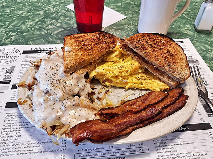 Breakfast that says "Go ahead, conquer the world" &ndash; or at least conquer the antique shops after this protein-packed plate.