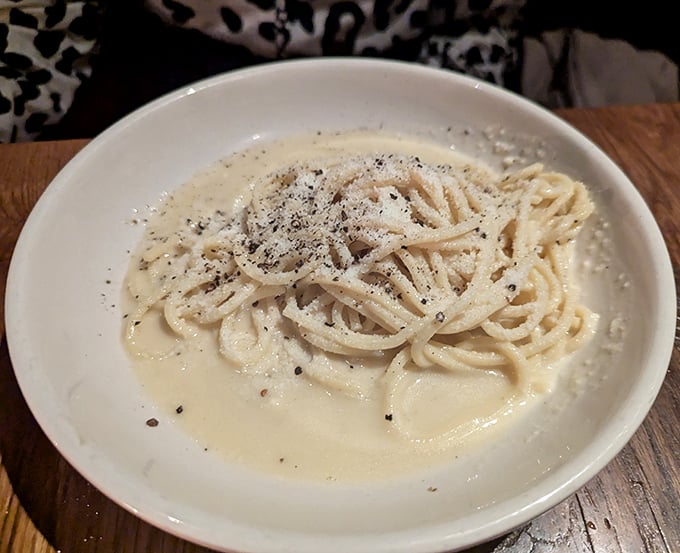 Cacio e pepe &ndash; pasta's perfect expression of "less is more" with black pepper and pecorino creating a sauce that's greater than the sum of its parts.