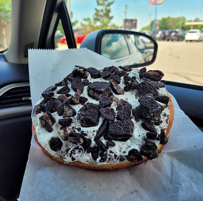 The cookies and cream donut &ndash; where two dessert favorites collide to create a superhero of sweetness that saves the day, one bite at a time.