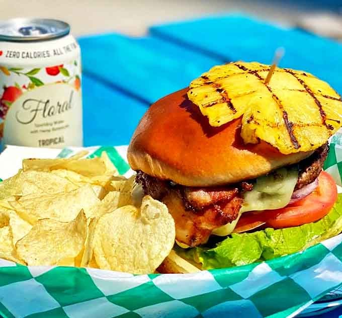 The Hawaiian burger topped with grilled pineapple delivers a perfect sweet-savory balance that would make even seasoned islanders nod in approval.
