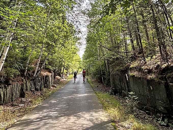 This perfectly maintained section invites riders of all abilities to experience the trail's gentle grades and smooth surfaces.