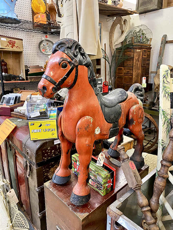 This isn't just a toy horse; it's a time machine that once carried a child's imagination across wild frontiers and magical kingdoms.