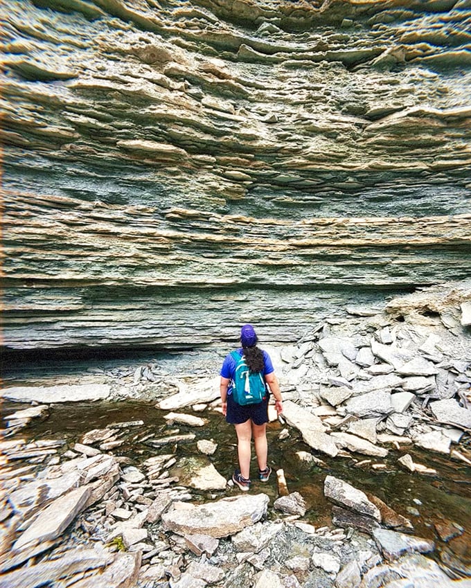 Towering rock walls showcase millions of years of geological history, making human problems seem delightfully temporary by comparison.