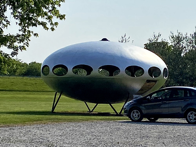 The future meets the past with this rare Futuro house – one of only about 100 ever built, now preserved as part of this roadside attraction collection.