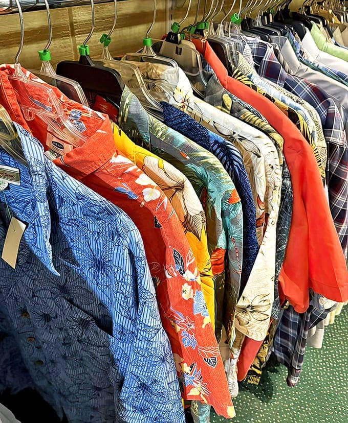 Hawaiian shirt enthusiasts, rejoice! This rainbow of tropical prints promises to transform any ordinary Tuesday into a staycation vibe.