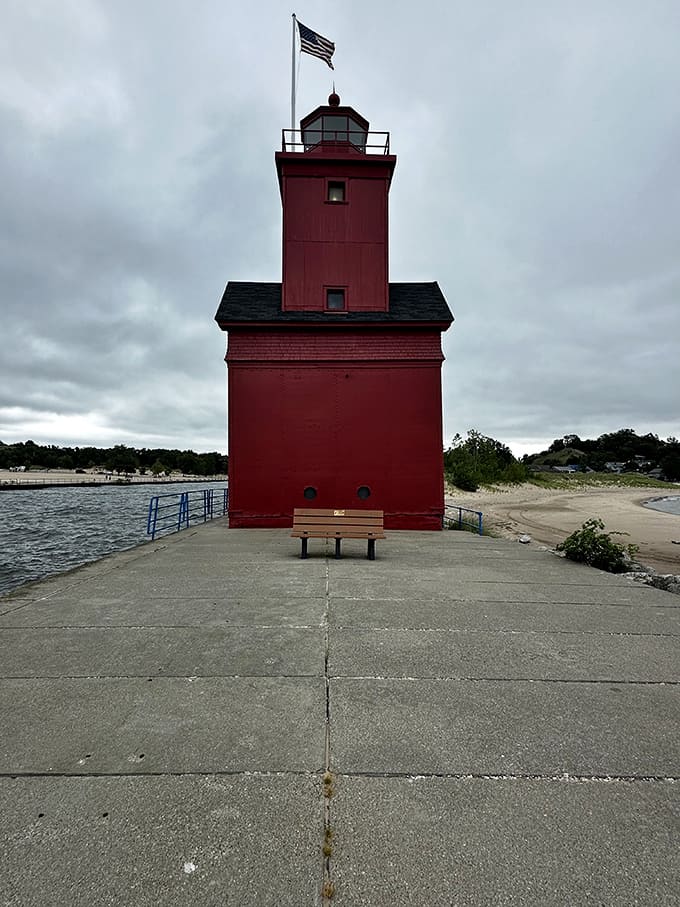 Sometimes the best seat in the house is a simple wooden bench facing Big Red, where you can sit and contemplate the endless horizon.