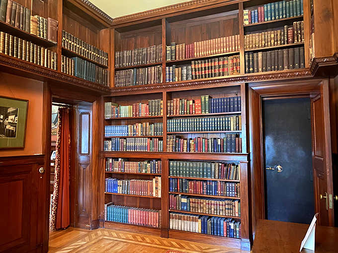 Where leather-bound books go to be admired but rarely read. The room smells exactly how wisdom and money would if they had a scent.