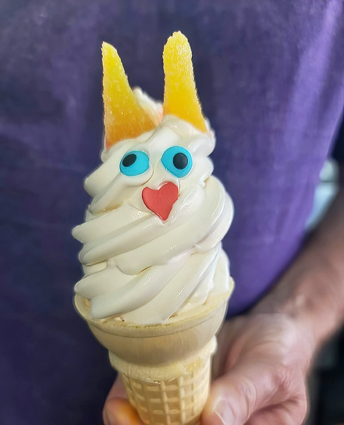Another Ice Cream: Not just ice cream, but a character with personality &ndash; those candy eyes and fruit "ears" create edible art too cute to eat.