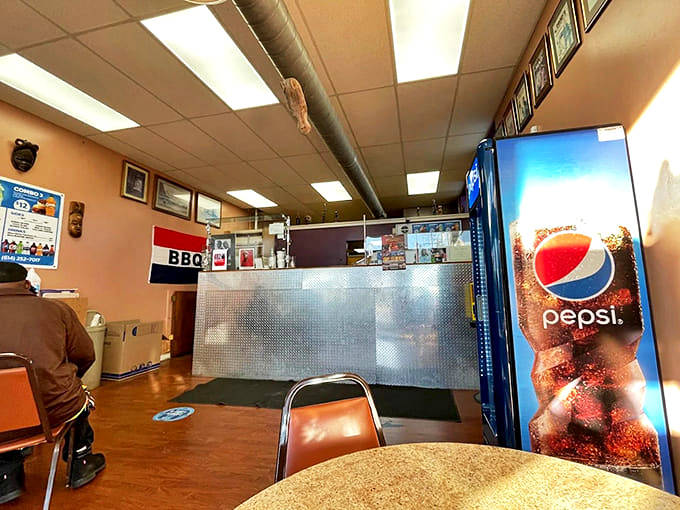 The dining area feels like your favorite uncle's rec room &ndash; unpretentious and comfortable, where the food takes center stage.