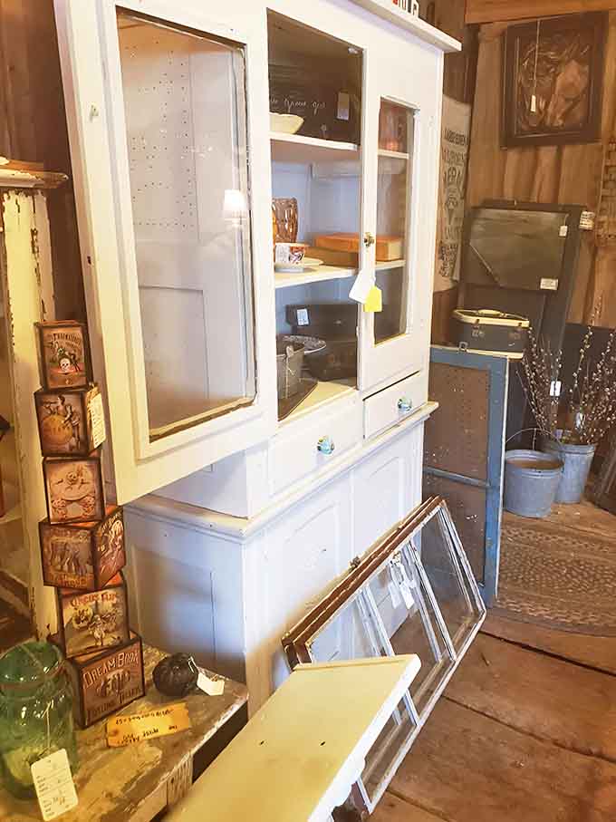 This antique cabinet has more character in one drawer than most modern furniture has in its entire existence, fight me.