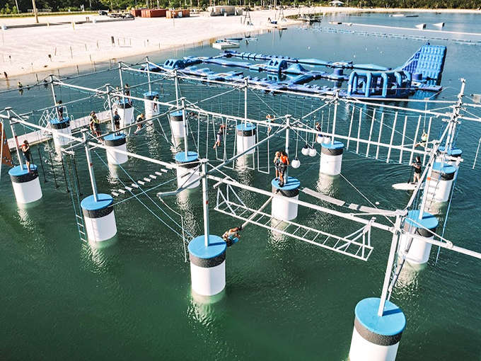 The combination of elevated challenges and water-level fun means there's literally something for everyone's comfort zone.