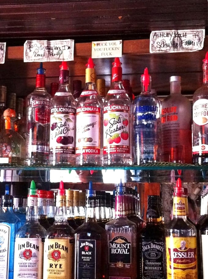 The bar's impressive selection of spirits stands ready to quench any thirst after a day of Northwoods adventures.