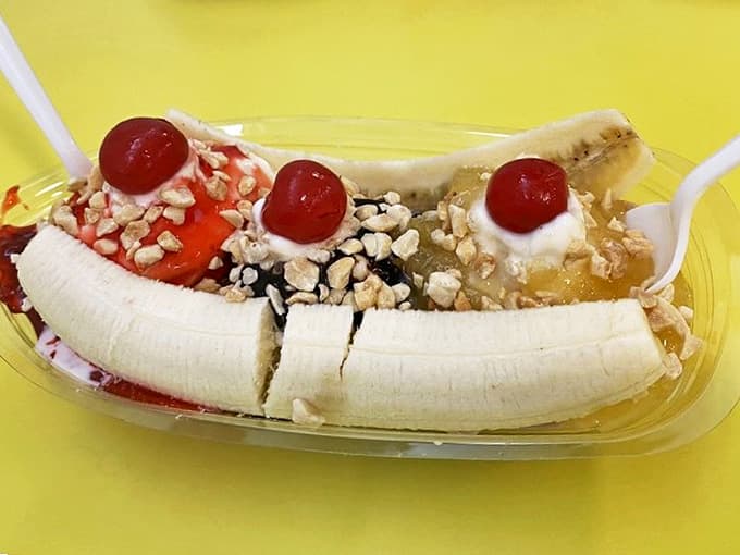 This isn't just dessert; it's edible art &ndash; whipped cream mountains, cherry-topped peaks, and rivers of sauce flowing over ice cream valleys.