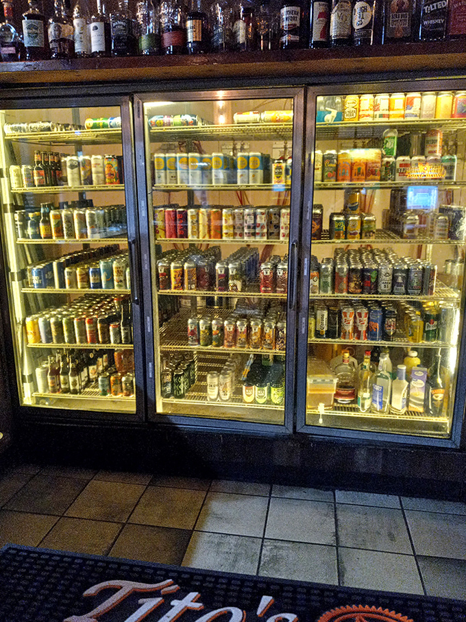 This isn't your childhood refrigerator &ndash; the cooler displays a dazzling selection of craft beers that would make any beer enthusiast's heart skip a beat.