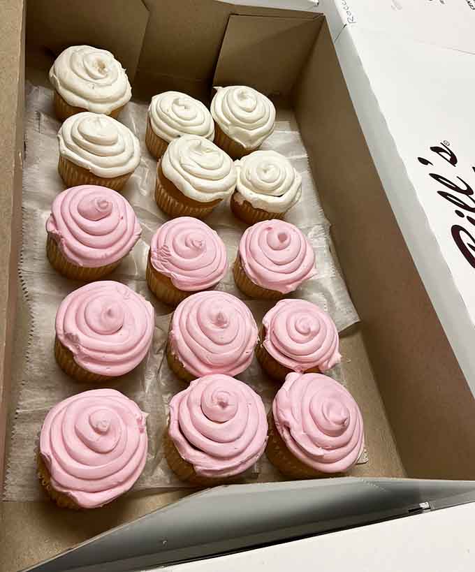 Those cupcakes with their perfect frosting swirls prove Bill's doesn't just do donuts, they do all desserts right.