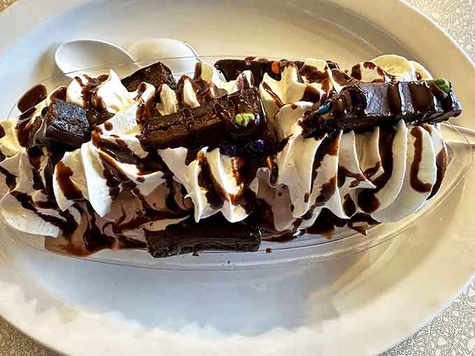 The aptly named "Chocolate Suicide" &ndash; brownies, ice cream, and fudge creating a dessert so decadently rich it should come with a warning label.