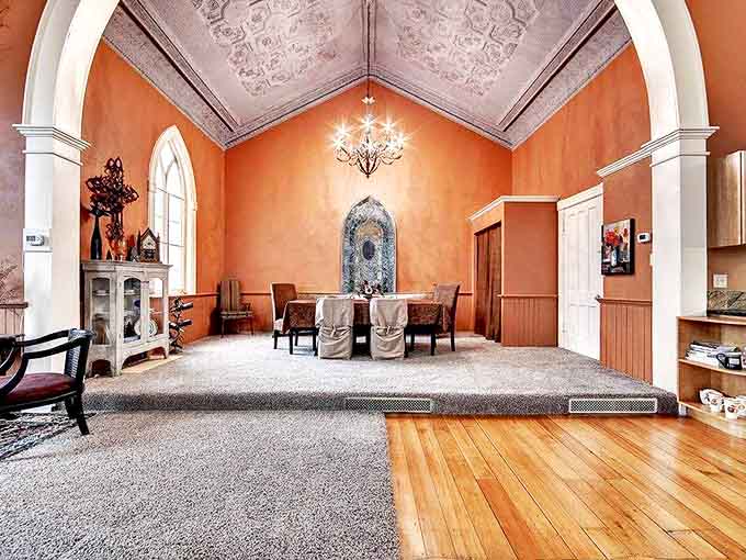 Dining where worship once happened &ndash; breaking bread takes on new meaning under ornate ceilings and warm lighting.