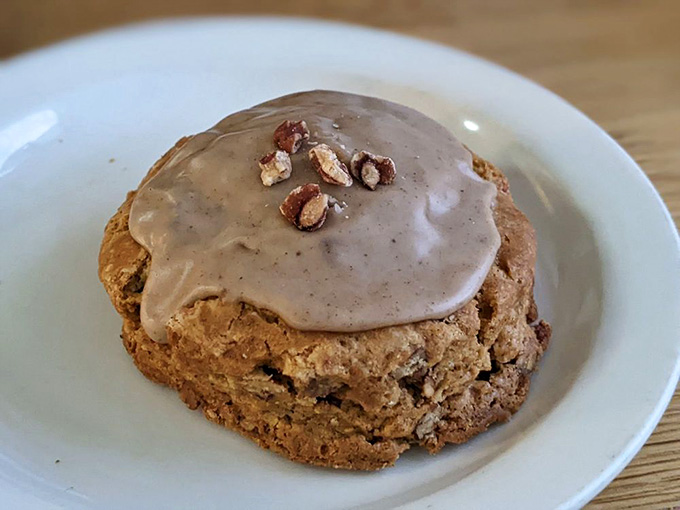 A scone with glaze that actually enhances rather than overwhelms, exactly as nature intended these pastries to be.