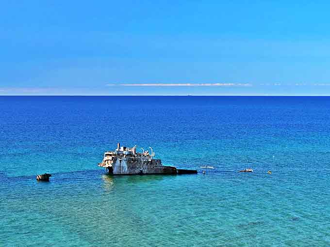 The Francisco Morazan shipwreck serves as Lake Michigan's dramatic sculpture garden, a haunting reminder that the Great Lakes don't mess around.