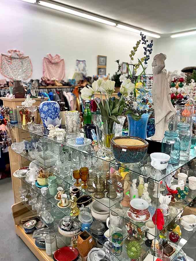 Crystal and glassware that survived decades without a chip &ndash; each delicate piece reflecting light and stories from another era.