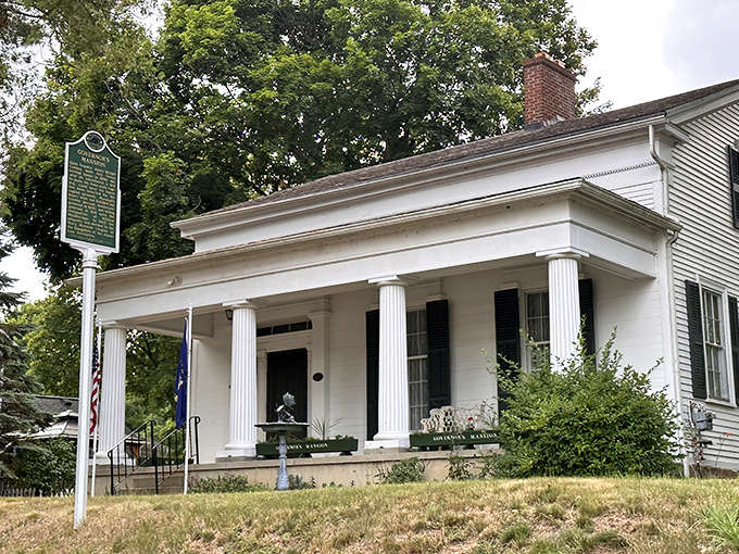 The Governor's Mansion's stately columns and perfect symmetry showcase the Greek Revival style that almost housed Michigan's capital.