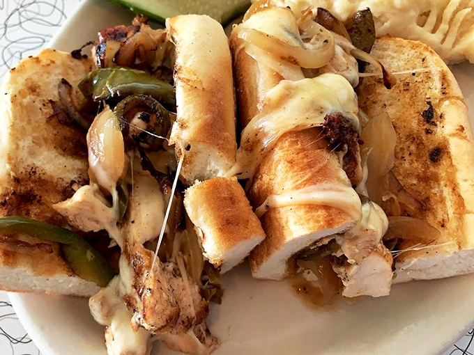 Howley's cheesesteak sandwich oozes with melted cheese and caramelized onions &ndash; comfort food that requires both hands and several napkins.