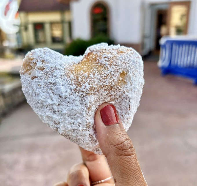 Heart-shaped beignet perfection &ndash; because calories don't count when your pastry is this adorable and Instagram-worthy.